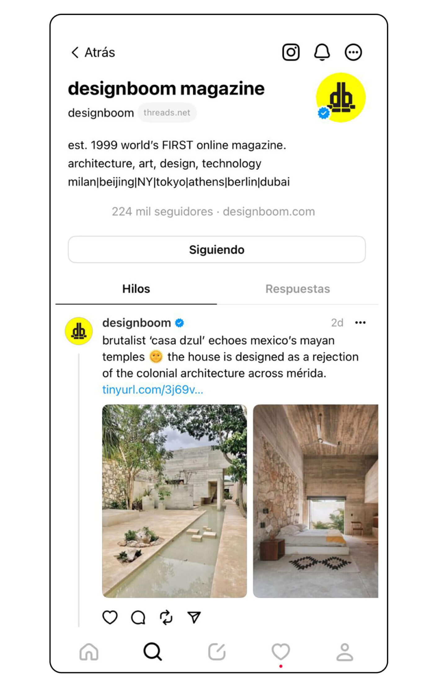 Cuentas de Threads para Diseñadores y Arquitectos